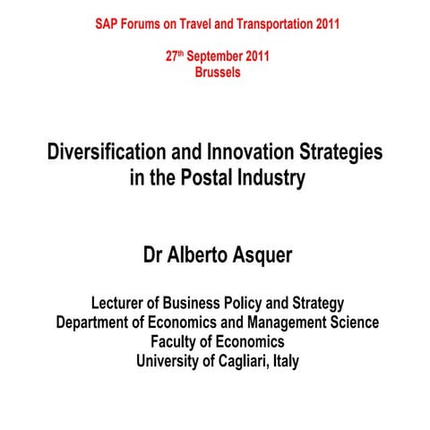 Diversification and innovation strategies in the postal industry | PPT ...