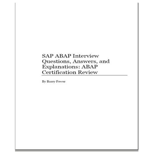 Sap Abap Certification Questions And Answers Pdf