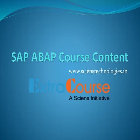 Sap Abap Course Ppt 
