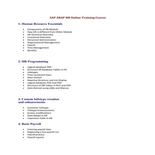 Sap Abap Hr Online Training Course Pdf 