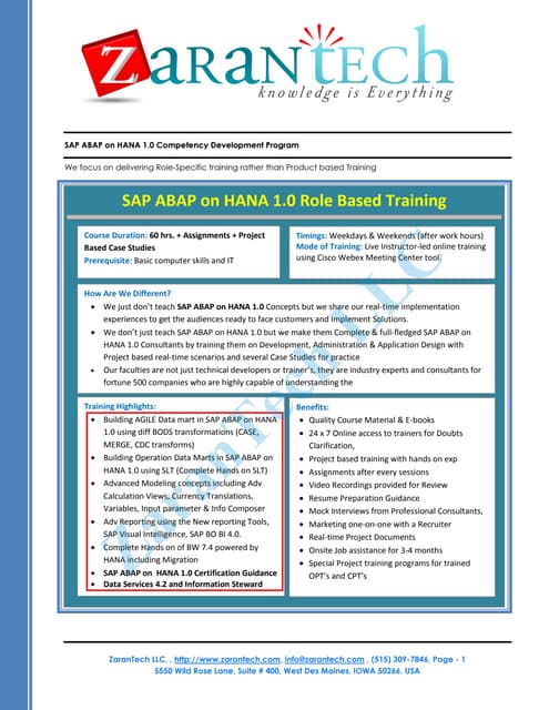 Sap-Hana-Admin-Training-Roadmap | PDF