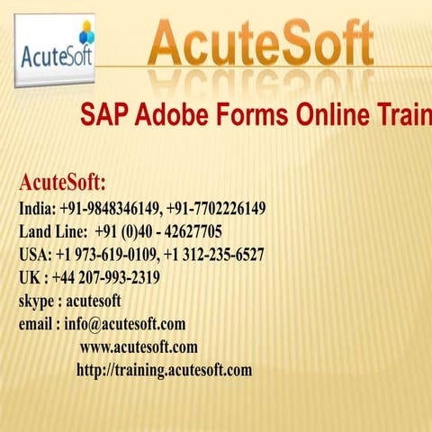 SAP ADOBE FORMS ONLINE TRAINING | PPSX