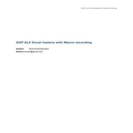 Sap alv excel inplace with macro recording sapignite | DOCX