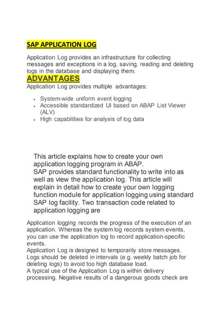 Sap Application Log Pdf 4794