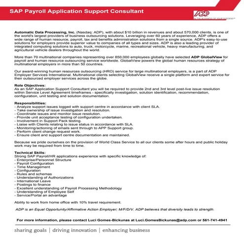 Sap App Support Job Description | PDF