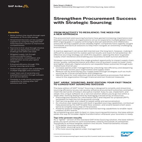 SAP Ariba Sourcing, base edition S4HANA | PDF