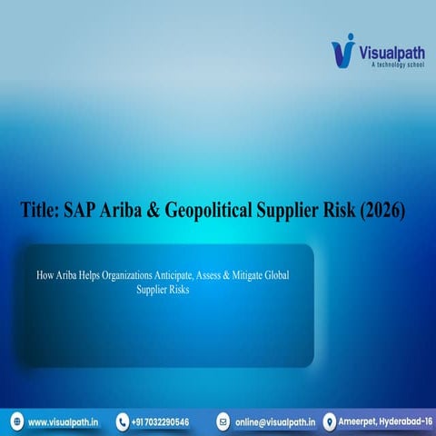 SAP Ariba Training Bangalore & SAP Ariba Course1.ppt