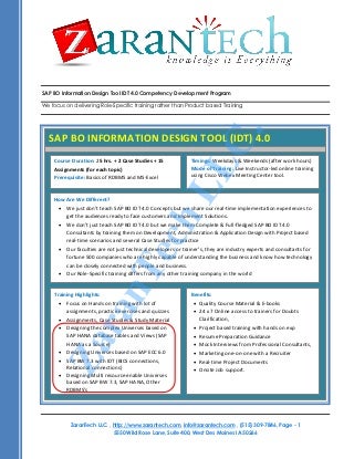 Sap business objects information design tool tutorial - wastart