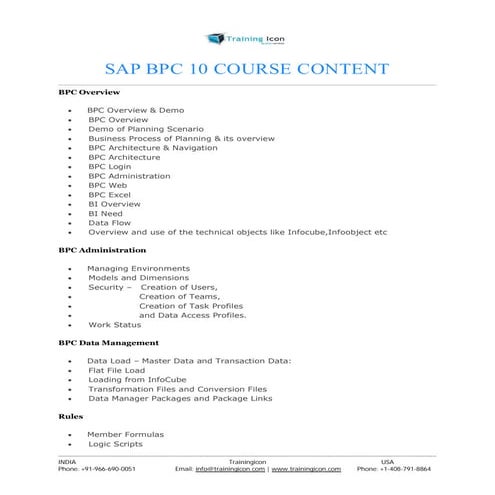 SAP BPC ONLINE TRAINING | PDF
