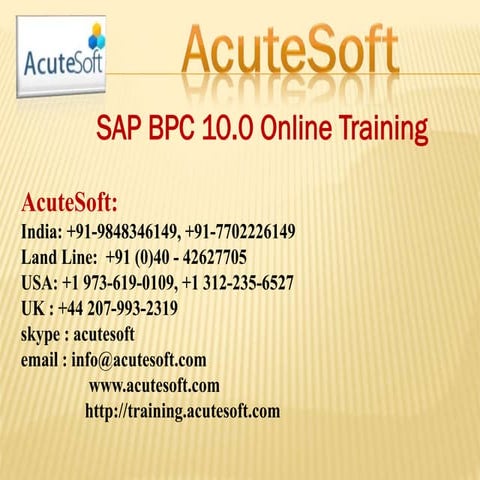 Sap bpc 10.0 online training | PPT