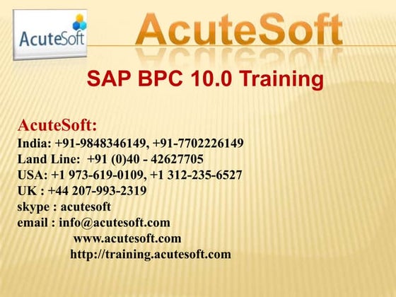 Sap bpc online training | PPT
