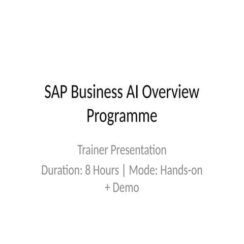 SAP_Business_AI_Trainer_Presentation_V1125 | PPTX