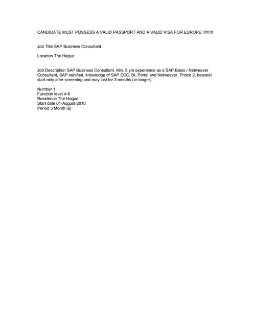Sap Apo Consultant | DOC