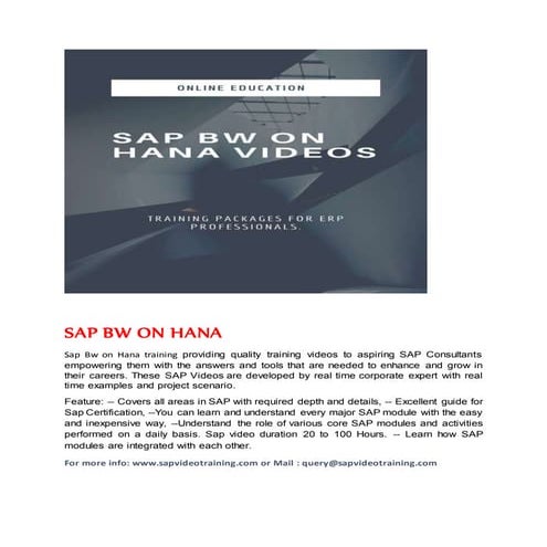 SAP BW ON HANA | DOCX | Technology & Computing
