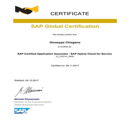 SAP Certification Associate - SAP Hybris Cloud for Service | PDF