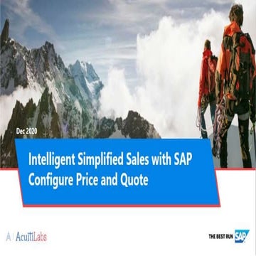Intelligent Simplified Sales with SAP CPQ - Acuiti Labs | PPTX
