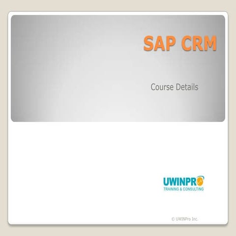 Sap Crm Course Ppt