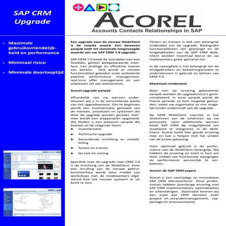 SAP CRM Upgrade Acorel | PDF