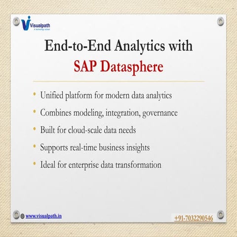 SAP Datasphere Training Course - SAP Datasphere Training In Pune.pptx