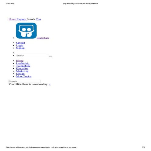 Sap directory structure and its importance | PDF