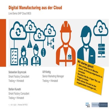 Webinar: Digital Manufacturing aus der Cloud – Live-Demo SAP Cloud MES ...