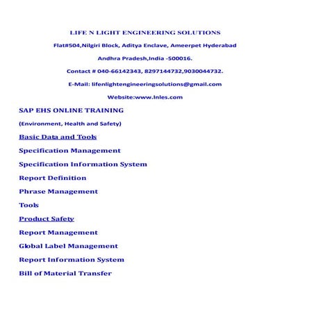 Sap ehs content | DOCX