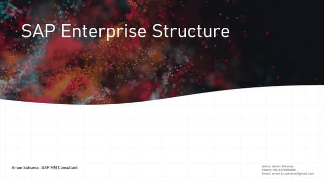 SAP MATERIAL MANAGEMENT ORGANIZATION STRUCTURE | PPTX