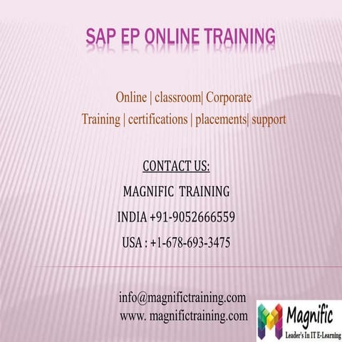 SAP EP ONLINE TRAINING | PDF