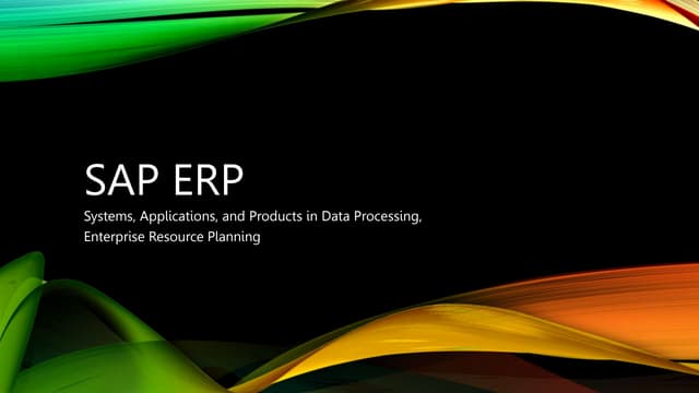 Introduction to sap erp | PPTX | Computing | Technology & Computing