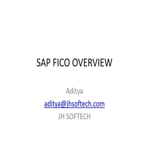 Sap fico overview | PPTX