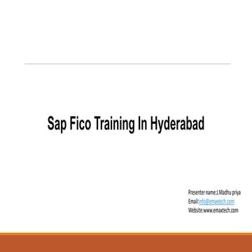 Sap Fico Training institute In Hyderabad | PPT