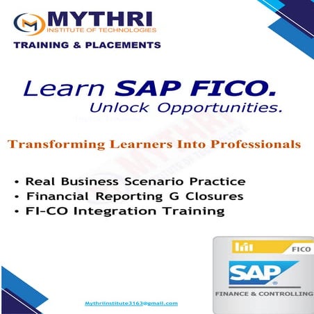 sap fico training in hyderabad ameerpet! | PDF