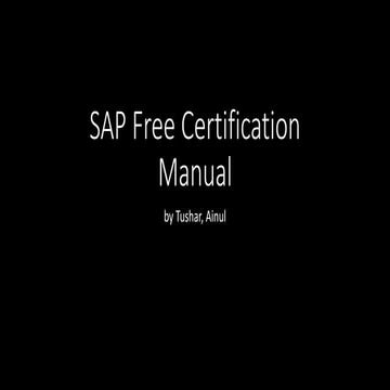 Sap Free Certification Manual | PPTX