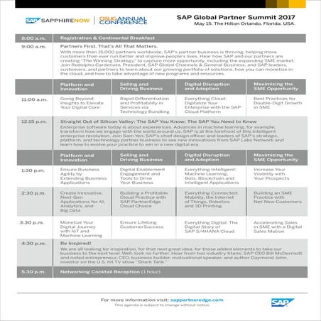 SAP Global Partner Summit 2017 - Partner Innovation Agenda | PDF