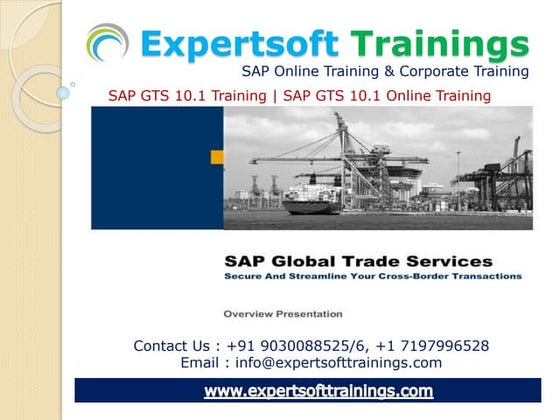 SAP GTS Training | PPTX | Business | Business and Finance