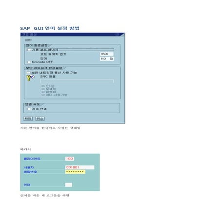 SAP GUI 언어 설정 바꾸기 | DOCX