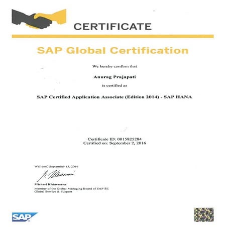SAP Certified Application Associate (2014) - SAP HANA | PDF