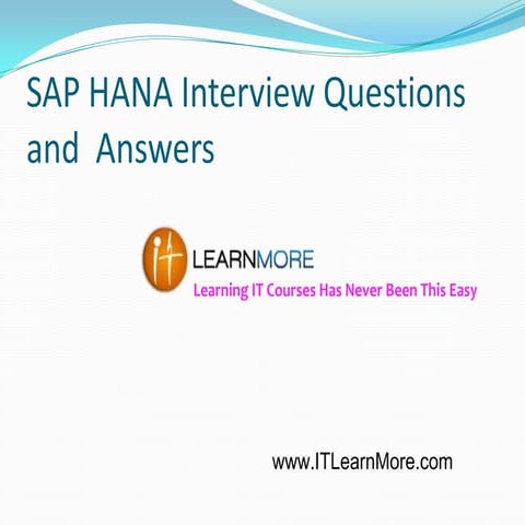 SAP HANA Interview questions | PPT
