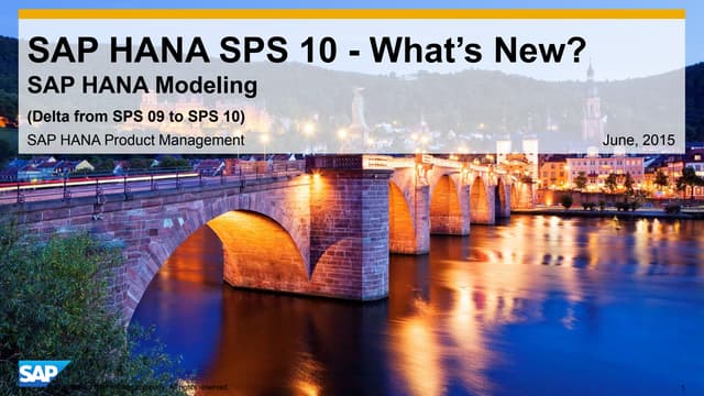 Sap Hana Sps10 Sap Hana Modeling Ppt