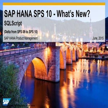 SAP HANA SPS10- SQLScript | PPT