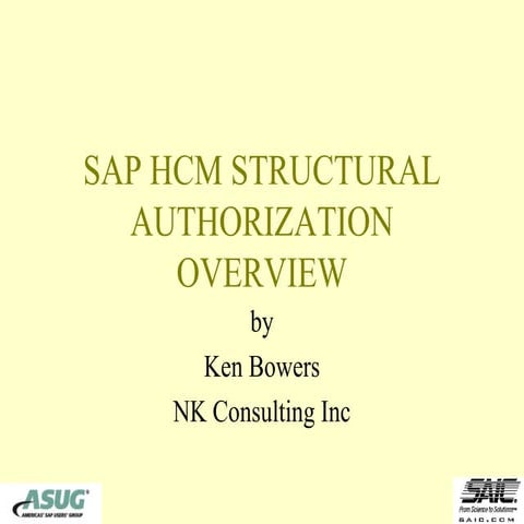 SAP HCM Structural Authorization Overview Presentation | PPT