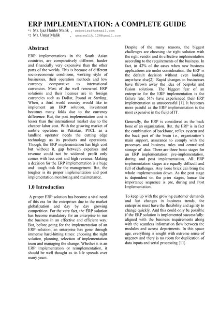 Optimize Your ERP System: How to Avoid the Implementation Sins | PDF | Cloud Computing | Internet