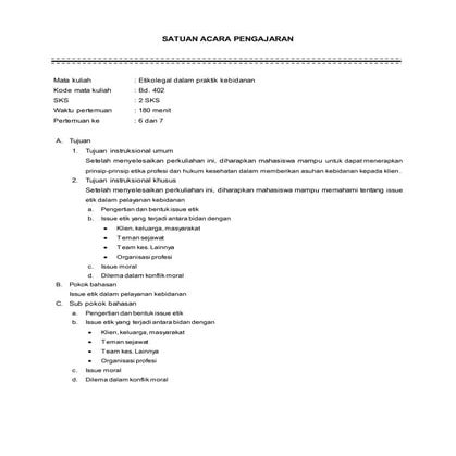 Sap issue etik dalam pelayanan kebidanan (2) | PDF