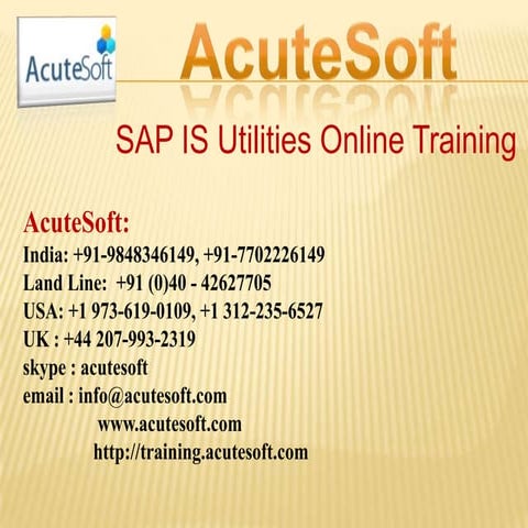 Sap is utilities online training | PPSX