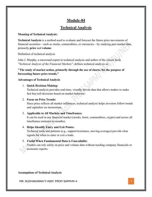 Technical Analysis (TA) in Forex trading | PPTX