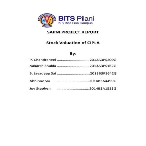 CIPLA Valuation using Fundamental Analysis | PDF