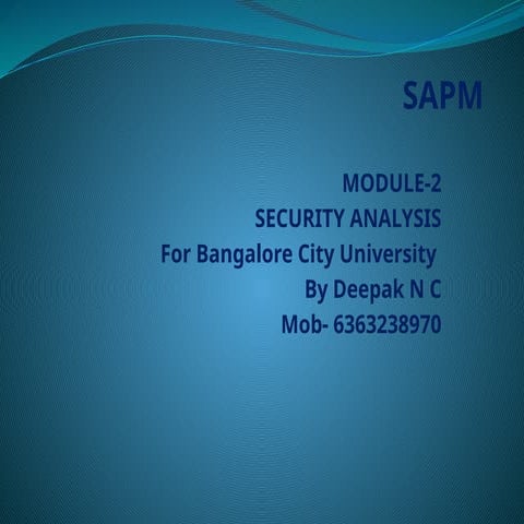 SAPM BCU M2 SECURITY AND PORTFOLIO MANAGEMENT | PPT
