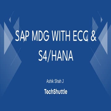 SAP MDG - Overview of SAP MDG & Key Features | PDF