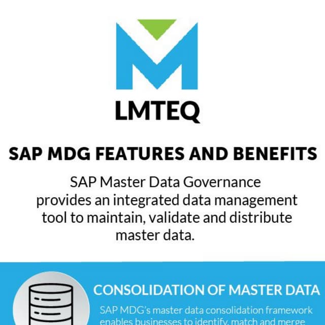SAP MDG Features and Benefits - LMTEQ | PDF