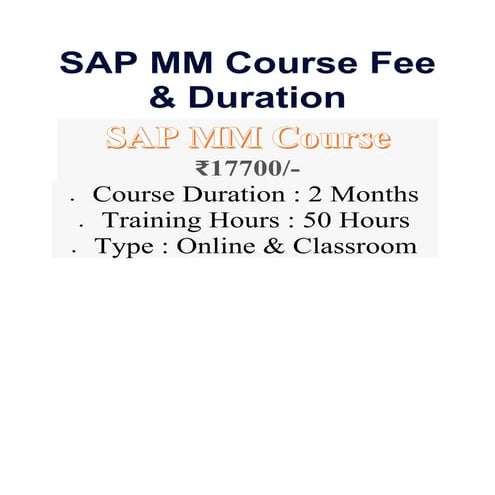 SAP MM Module Course Fee & Duration .pdf | Databases | Computer Software and Applications